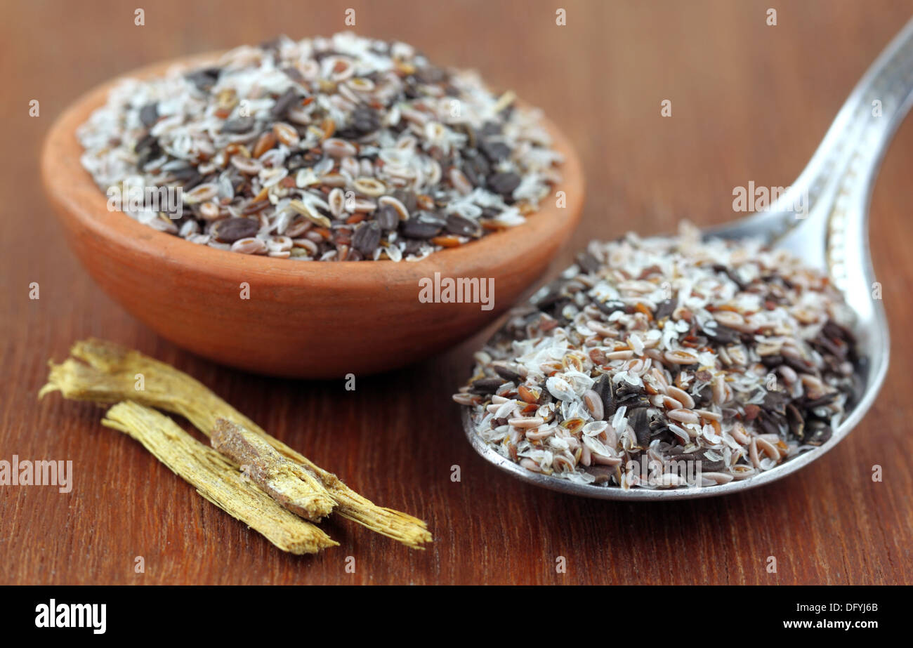 Medicinal herbs - Isabgol and yastimadhu Stock Photo - Alamy