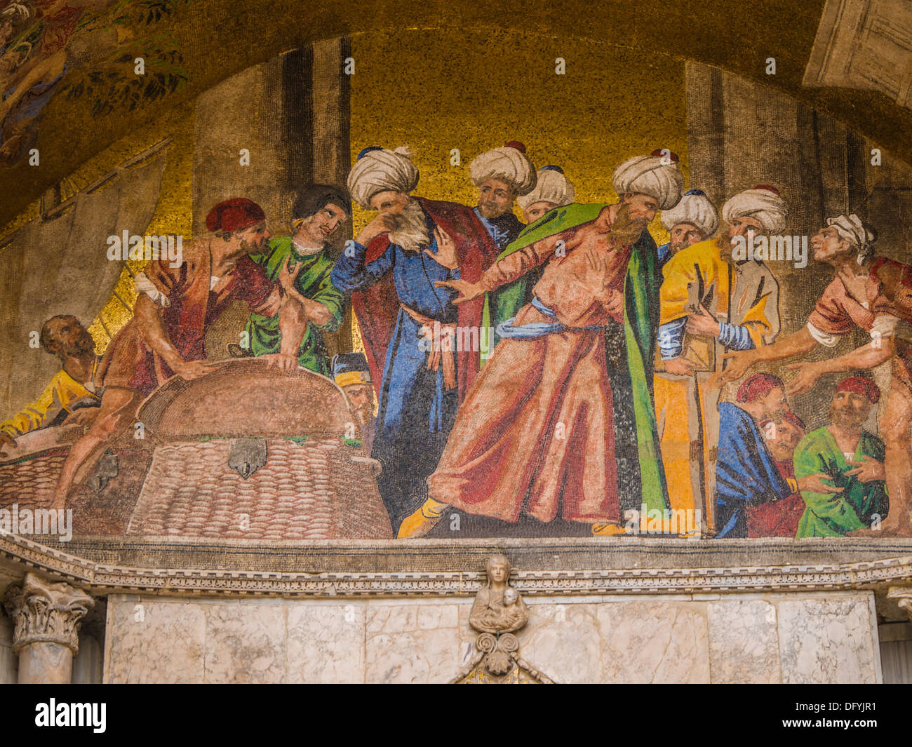 Mosaic at St. Mark's Basilica in Venice depicting the recovery of St ...