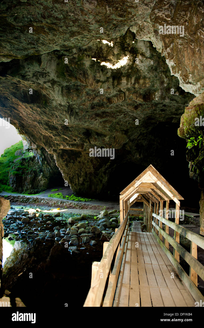 Bridge at Smoo cave under natural rock formation Stock Photo - Alamy