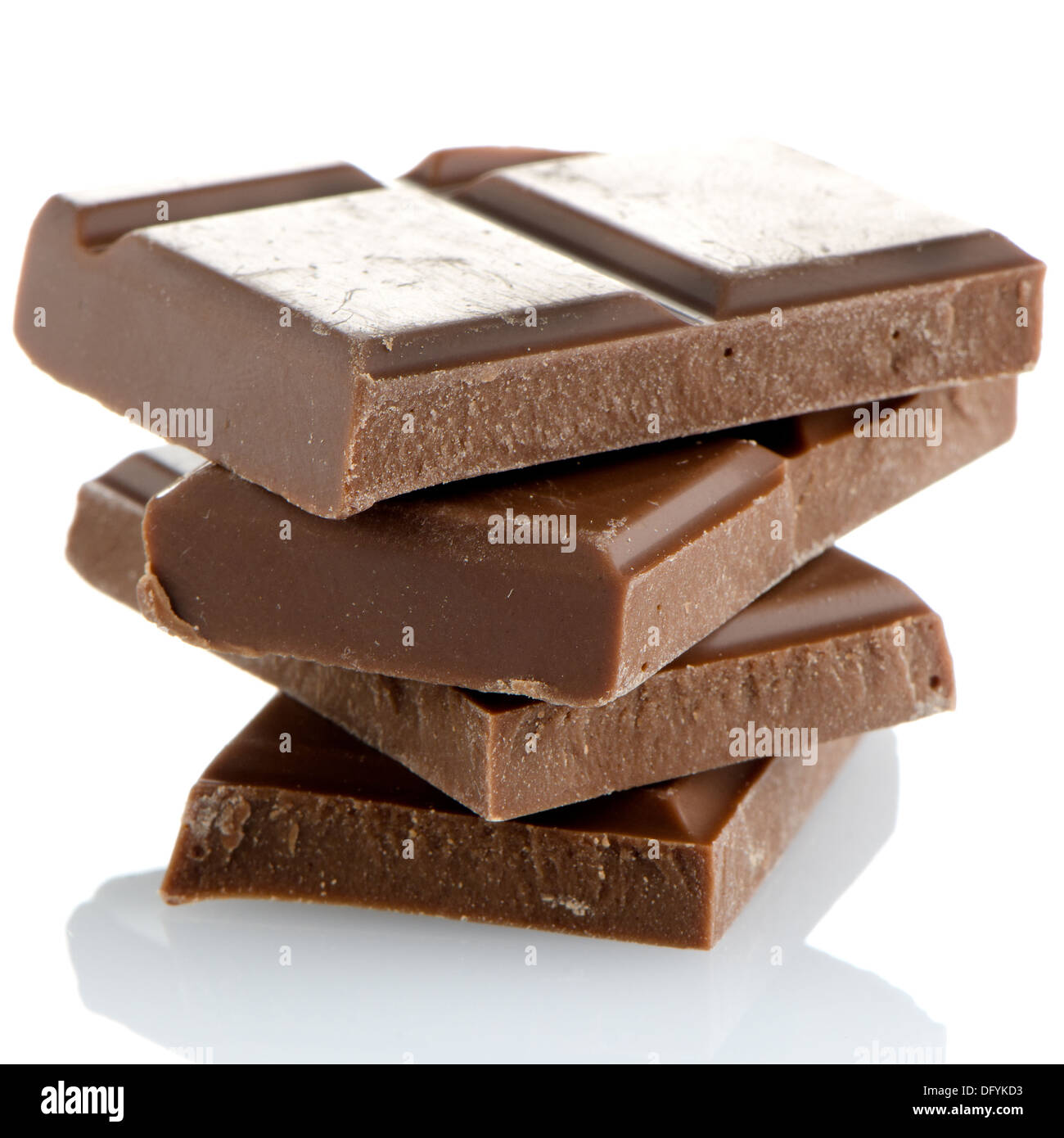Closeup detail of chocolate parts on white background Stock Photo - Alamy