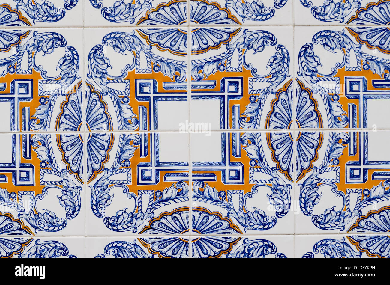 Vintage spanish tiles background Stock Photo - Alamy