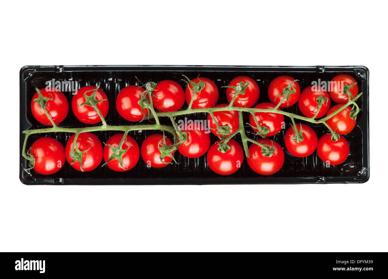 Cherry tomatoes in packaging. Isolated on white background Stock Photo ...