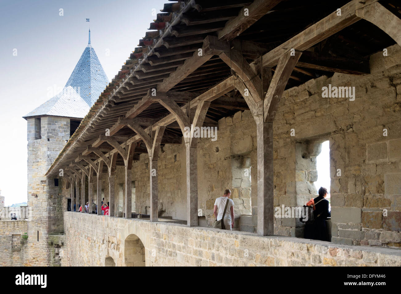 Carcassonne fortress or castle inside the old walled town. Citadel ...