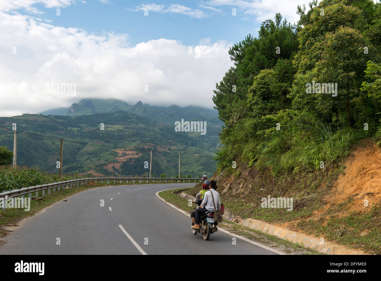 Landscape of on the way to Bac Ha town, many hill tribe minority`s ...