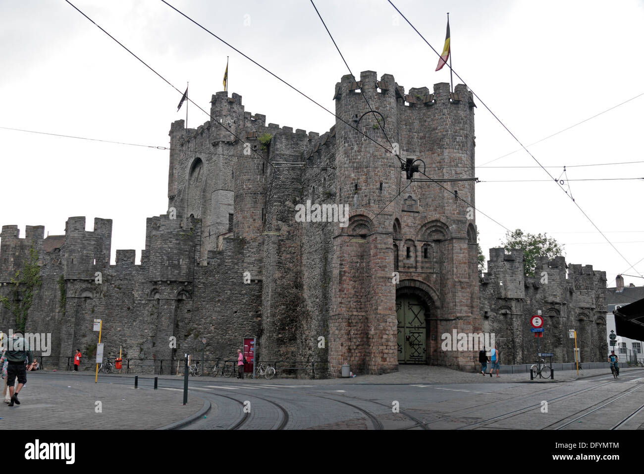 The Gravensteen ("castle of the count" in Dutch), a castle in historic ...