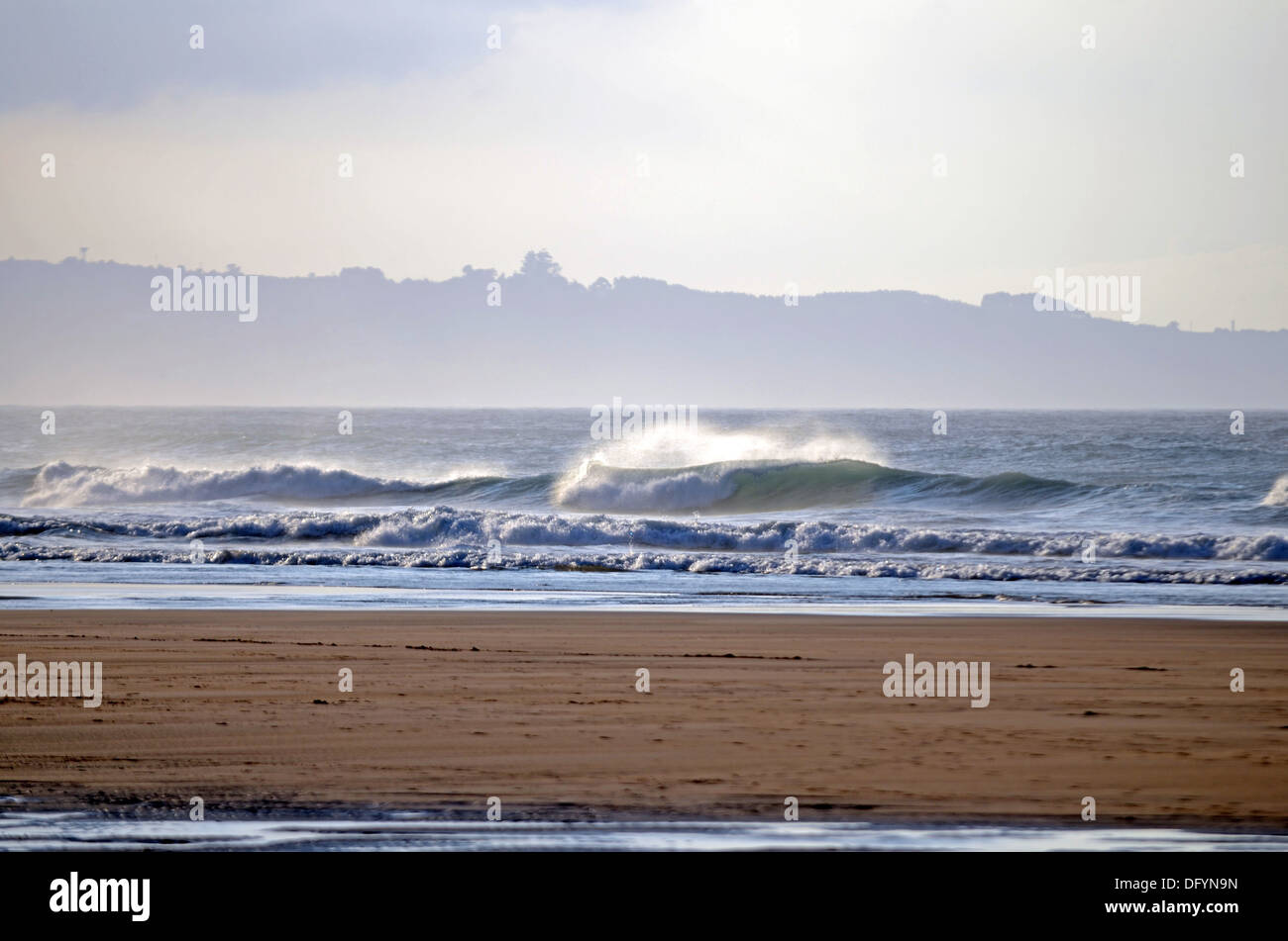 Sunset in Vega Beach (Playa de Vega), Ribadesella, Asturias Stock Photo ...
