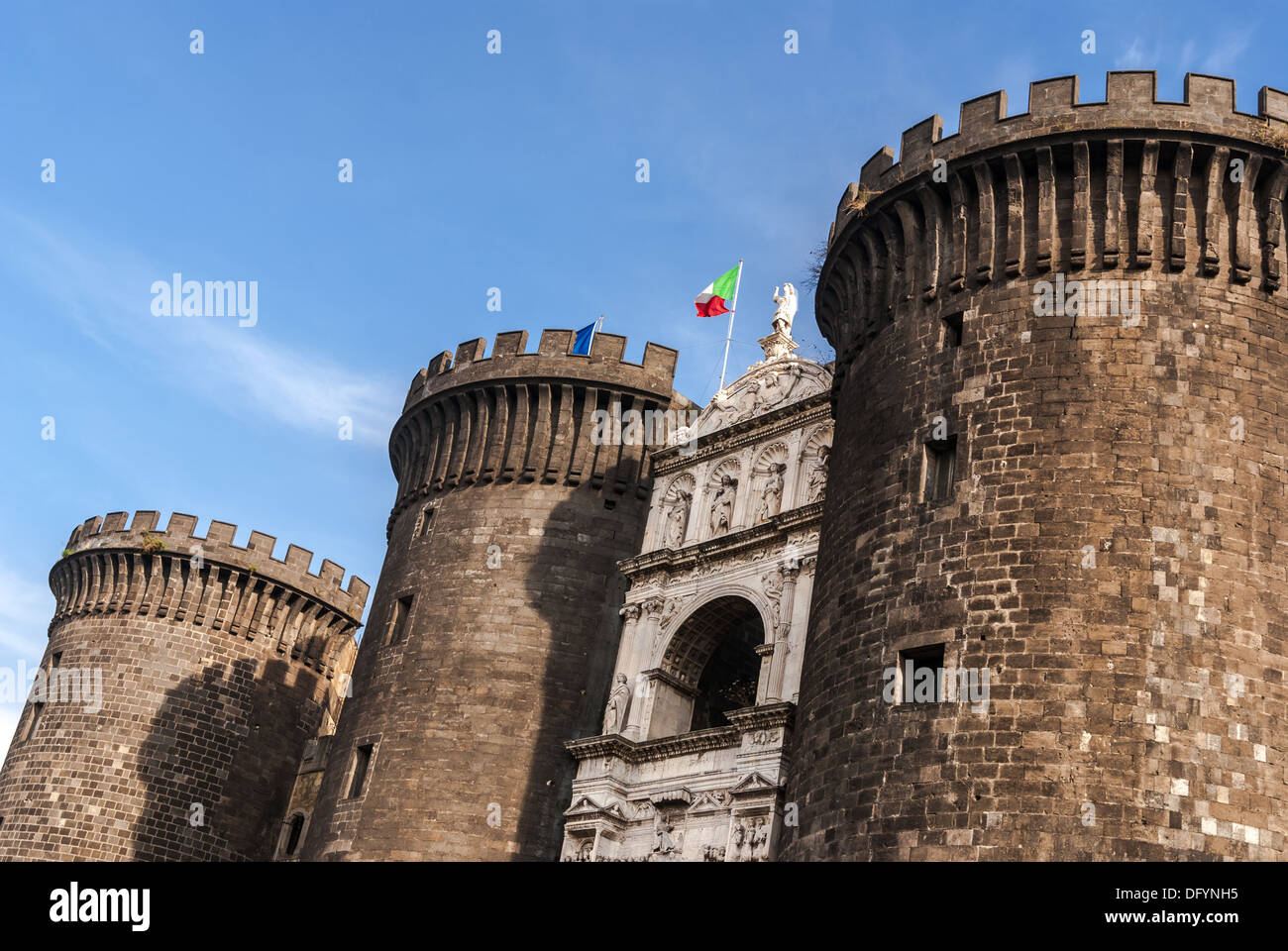 Main gate sculptures at Castel Nuovo, middle age fortress and its arc ...