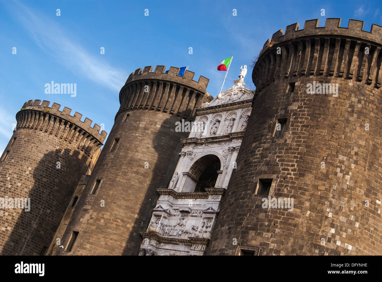 Main gate sculptures at Castel Nuovo, middle age fortress and its arc ...