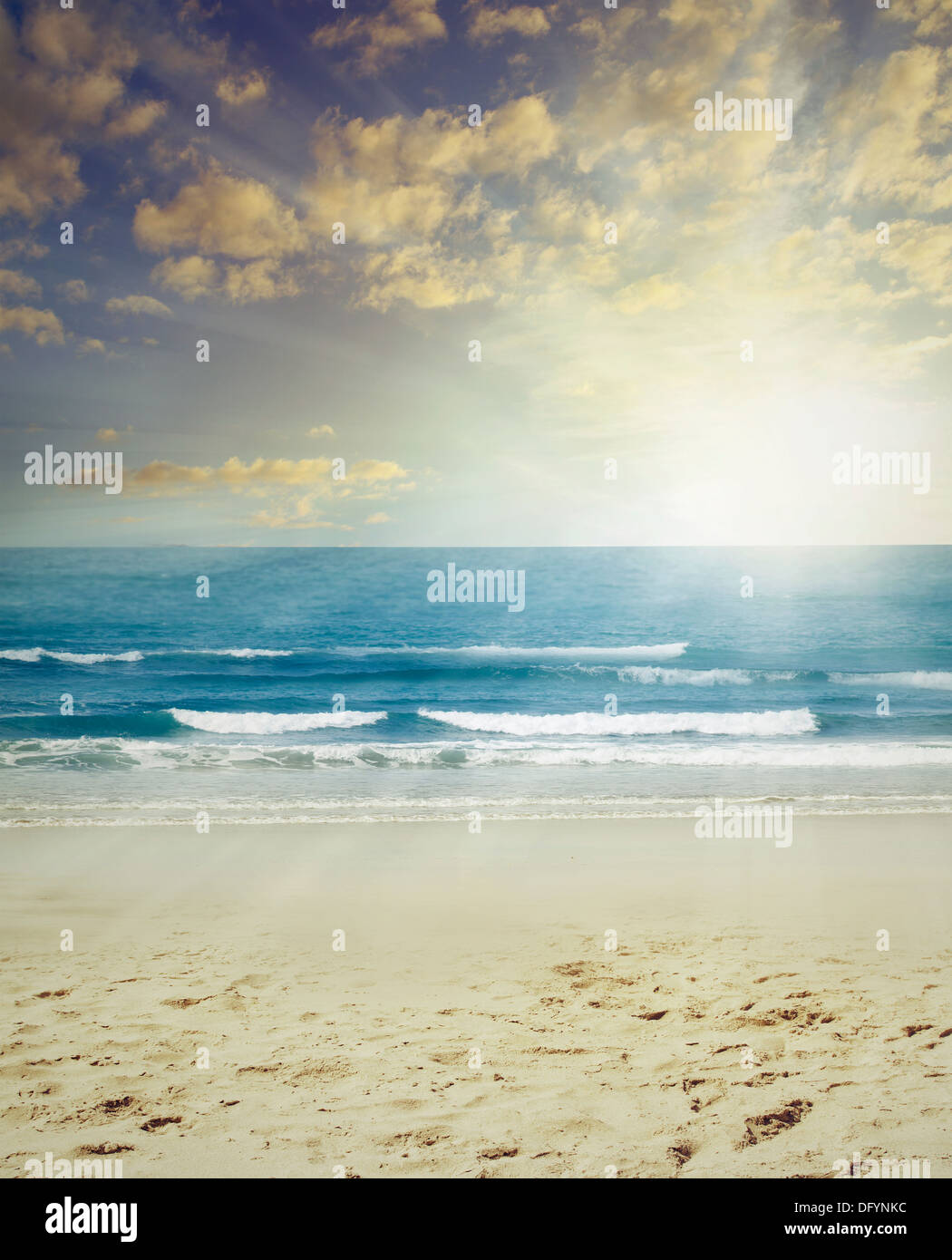 Sand, surf and sun beach scenery Stock Photo - Alamy