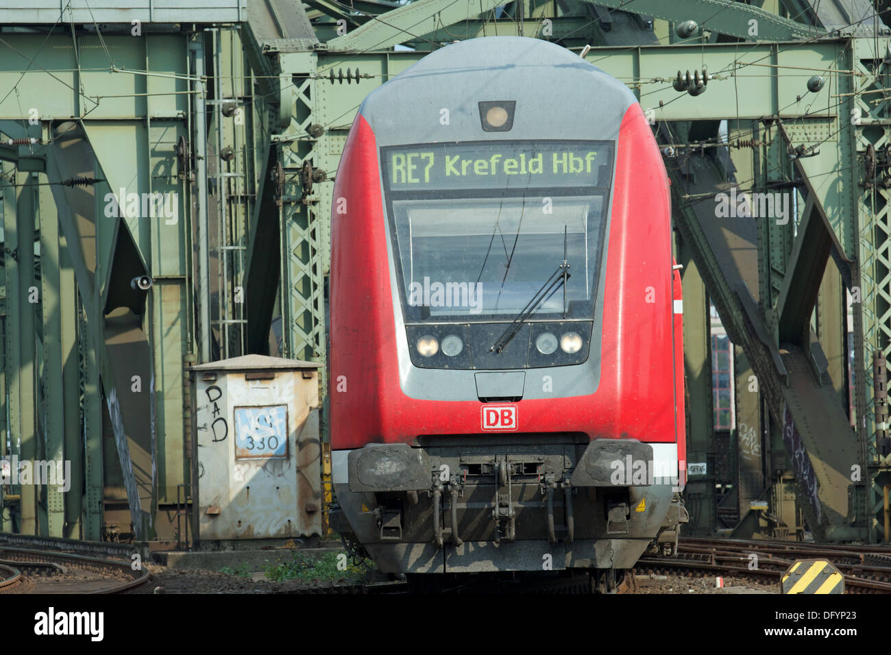 German Railways RE7 (Regional Express line 7) to Krefeld passing ...