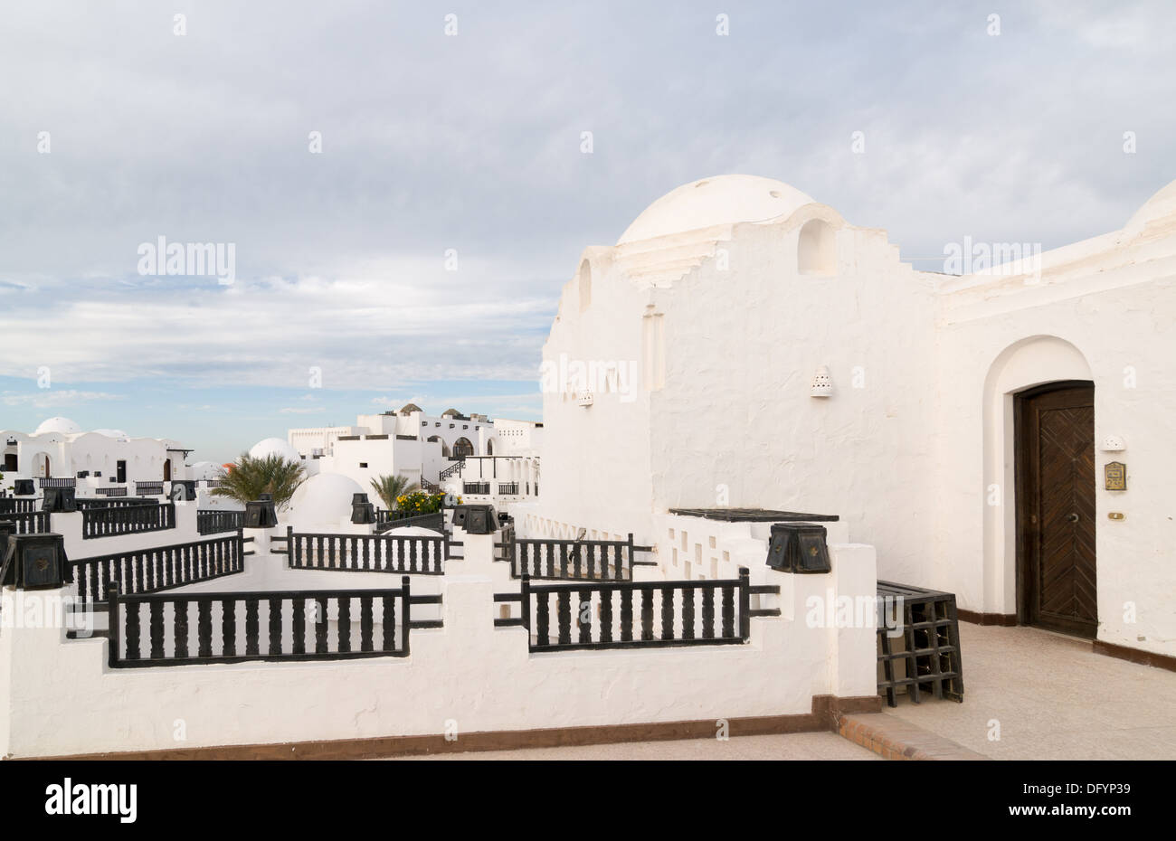 Egypt tourist resort built in traditional nubian style Stock Photo - Alamy