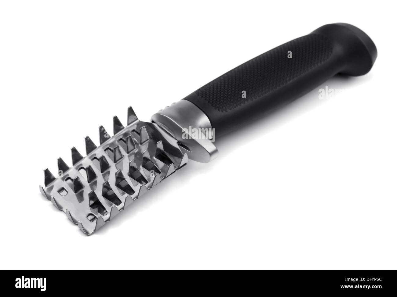 Stainless steel fish scaler isolated on white Stock Photo - Alamy