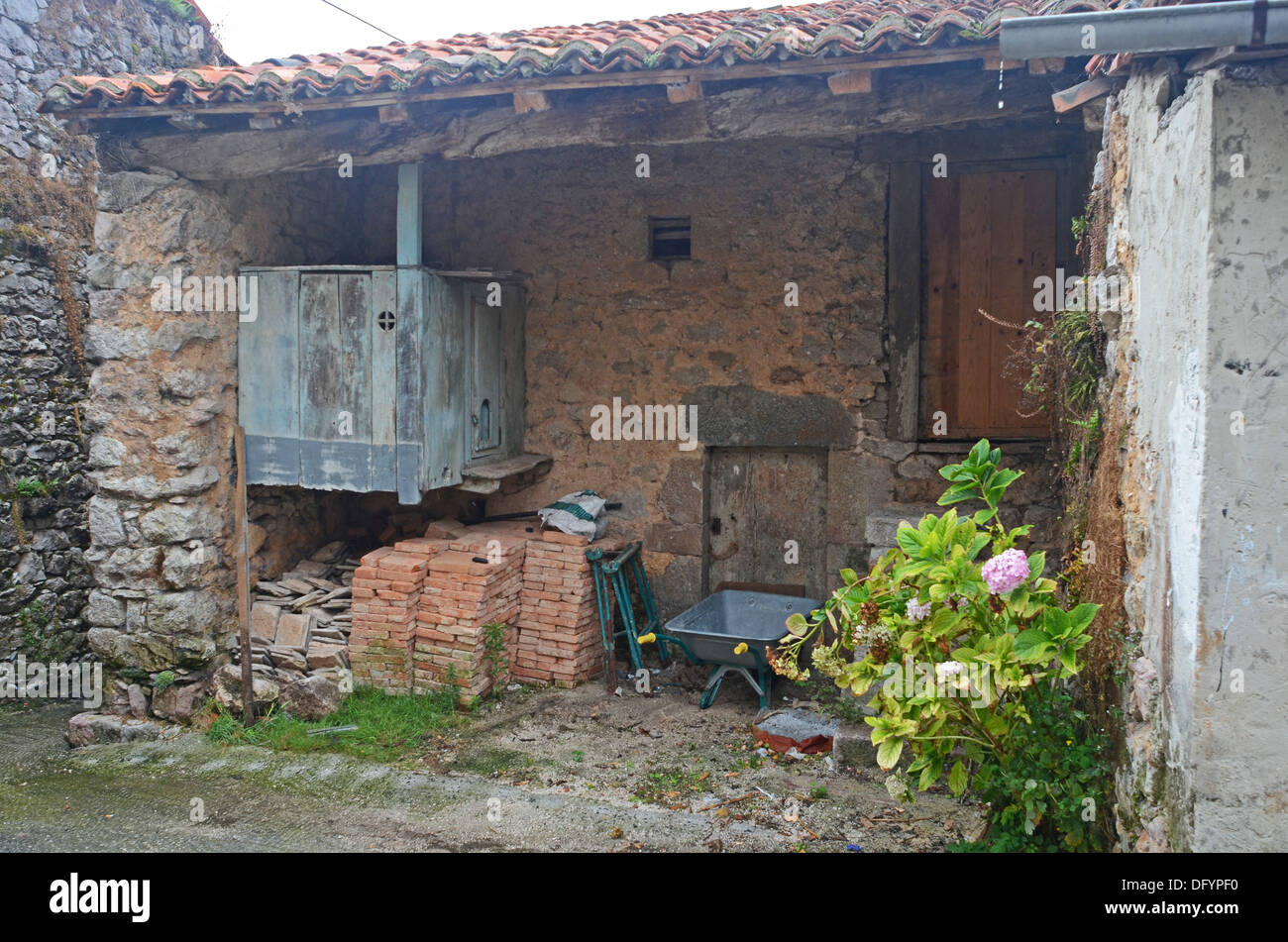 Back area of mountain village house Stock Photo - Alamy