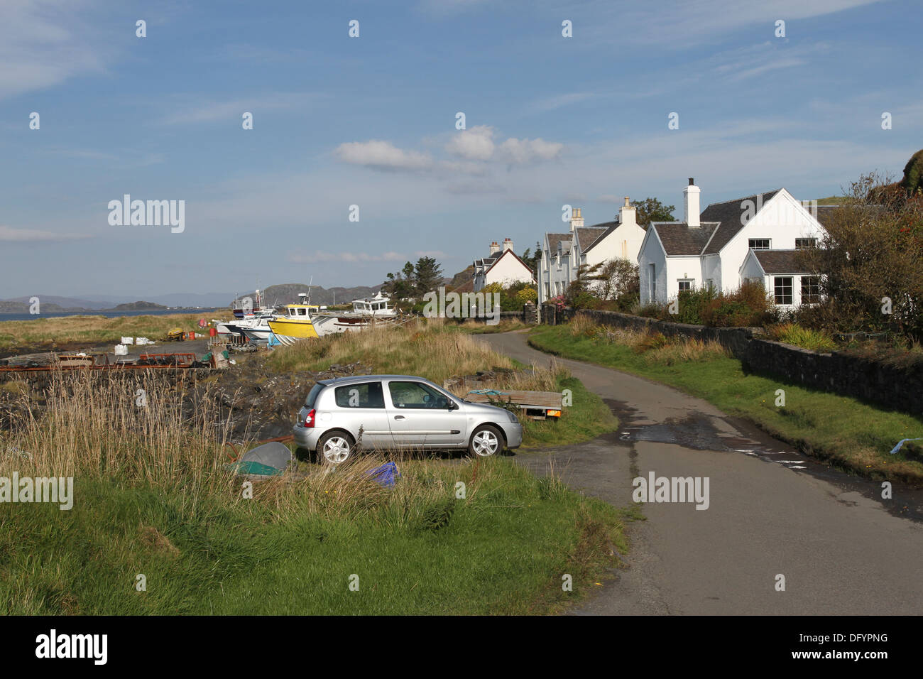 Cullipool street scene Luing Scotland September 2013 Stock Photo - Alamy