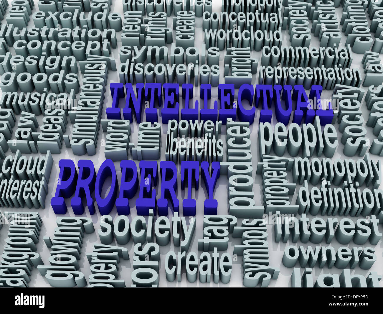 3d collage of Intellectual property and related words Stock Photo - Alamy