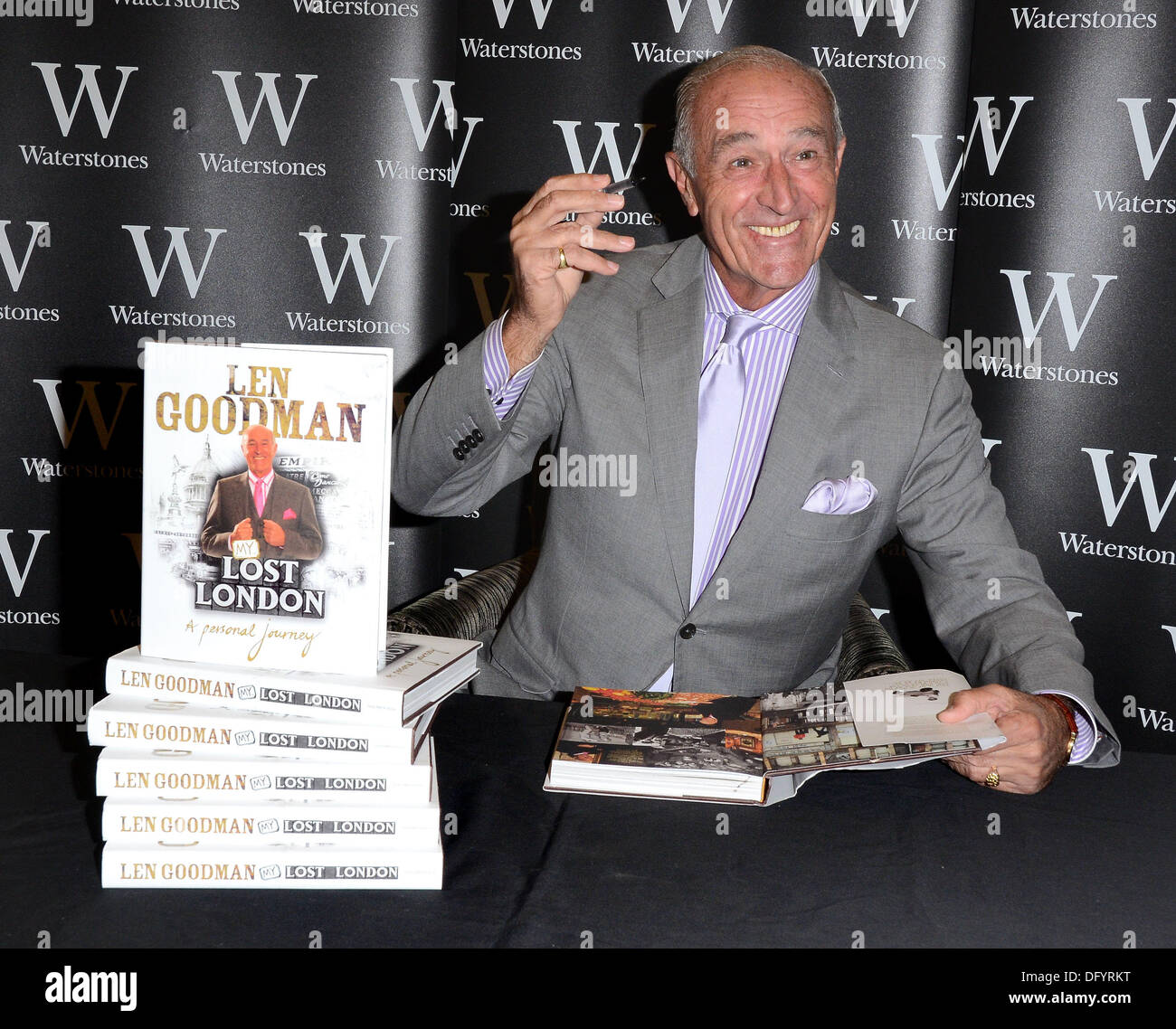 Bluewater, Kent, UK. 10th Oct, 2013. Strictly Come Dancing judge, Len Goodman signs copies of ...