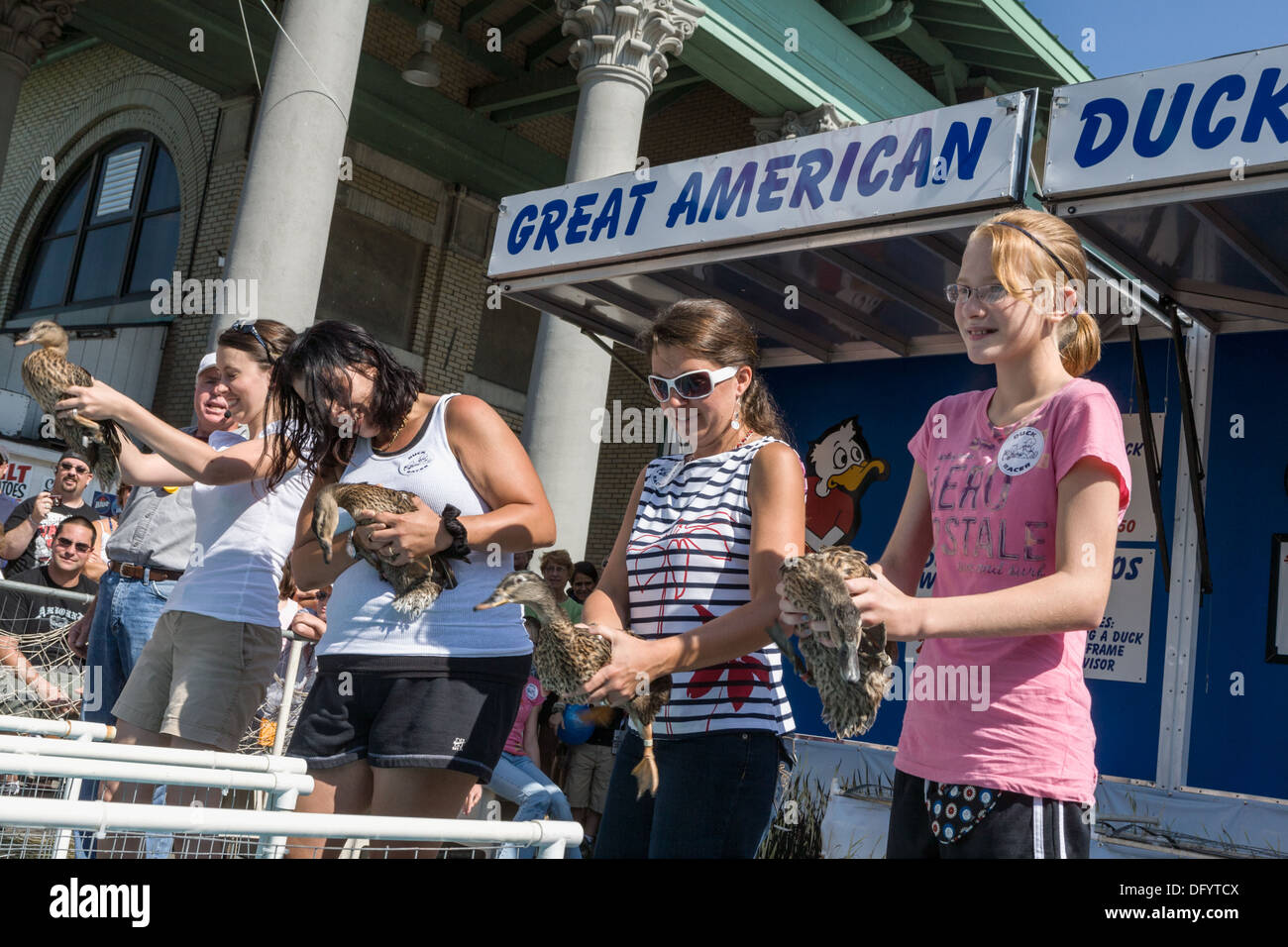 Duck races, Great New York State Fair, Syracuse Stock Photo - Alamy