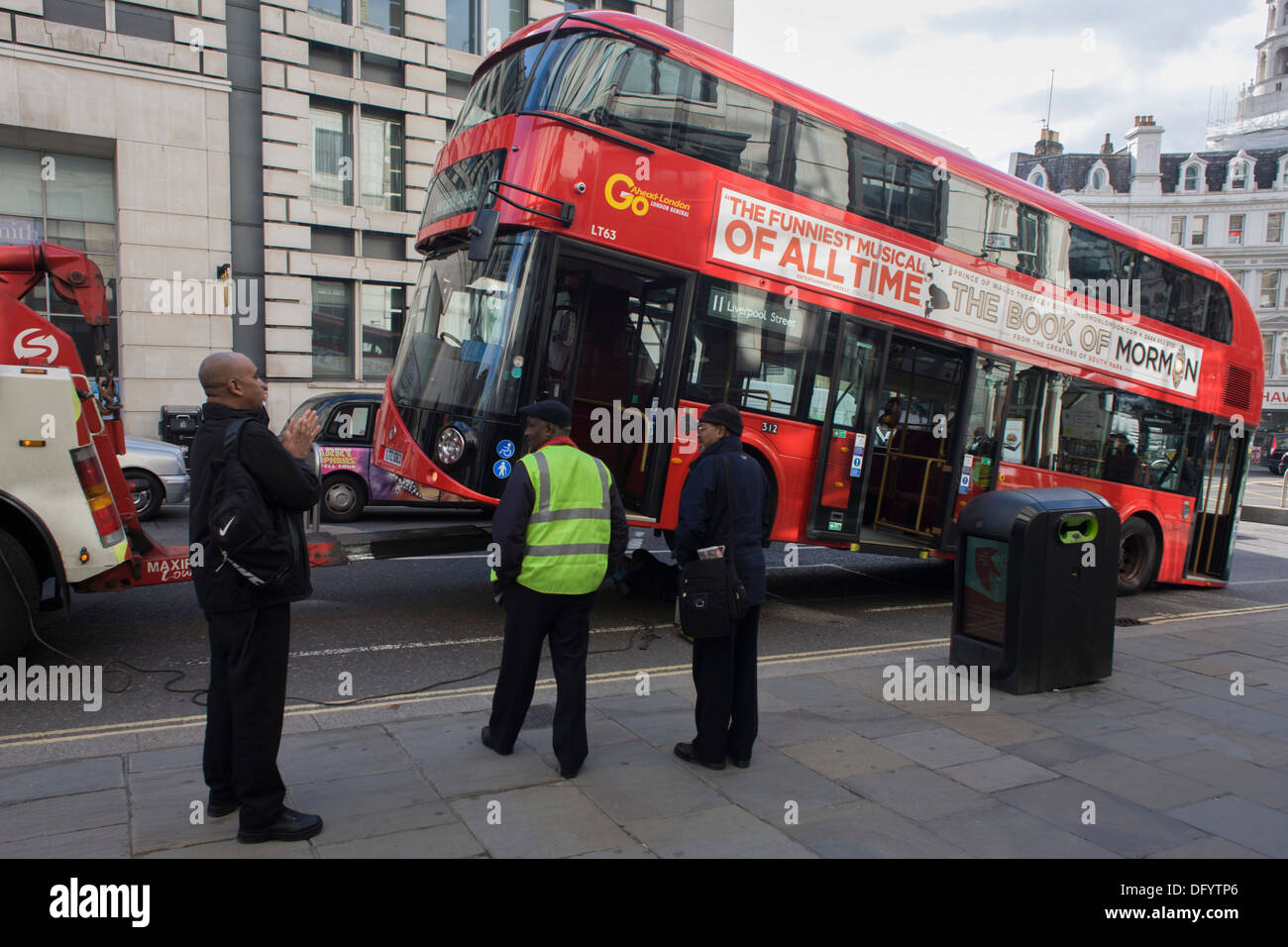 A new model of Routemaster bus has broken down and disrupts traffic in ...