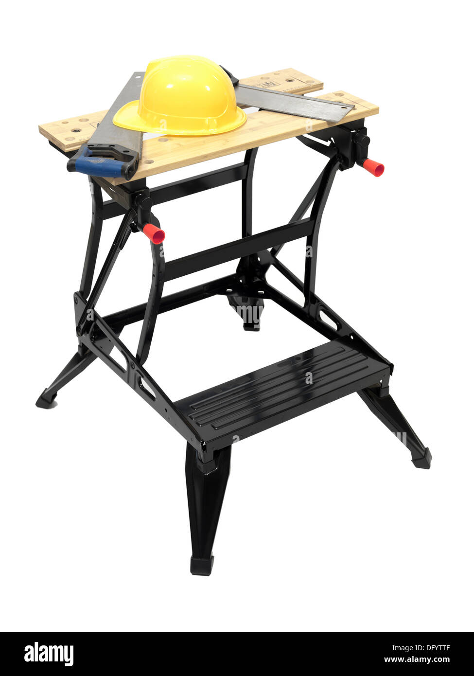 A work bench isolated against a white background Stock Photo - Alamy