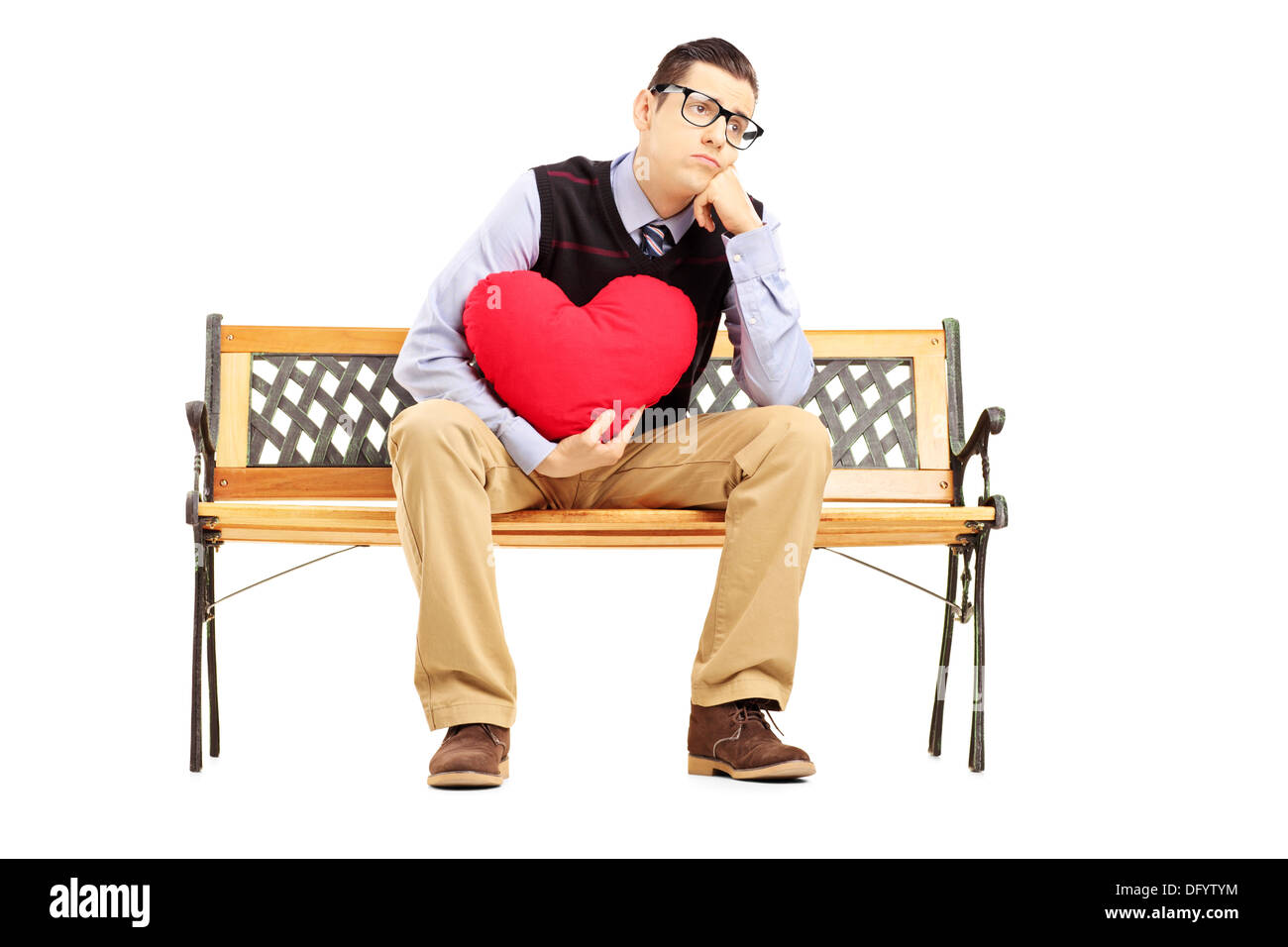 Sad man sitting on bench Cut Out Stock Images & Pictures - Alamy