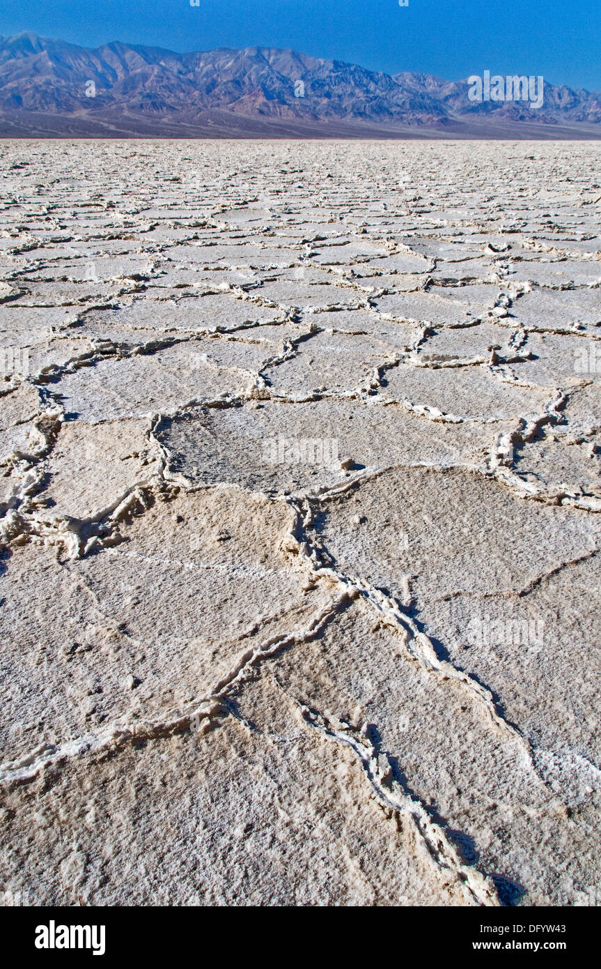 Badwater salt flats patterns in Death Valley Stock Photo - Alamy