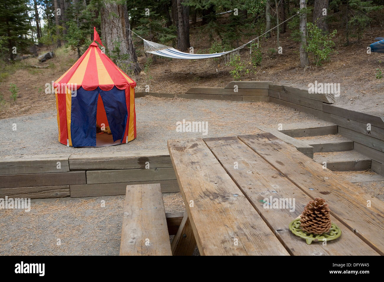 A kids circus tent at a campsite Stock Photo - Alamy