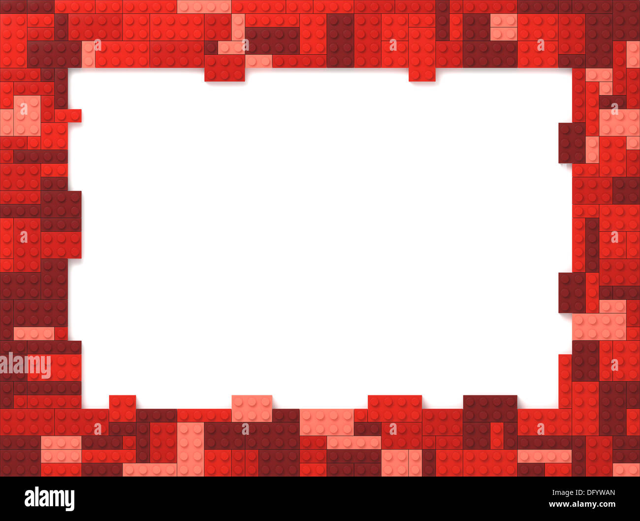 Red Tone Toy Bricks Picture Frame with white background Stock Photo - Alamy