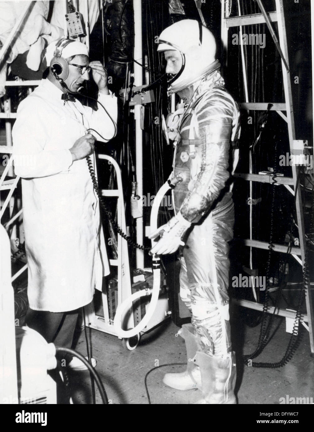 NASA Astronaut Scott Carpenter prepares for a simulated flight at ...