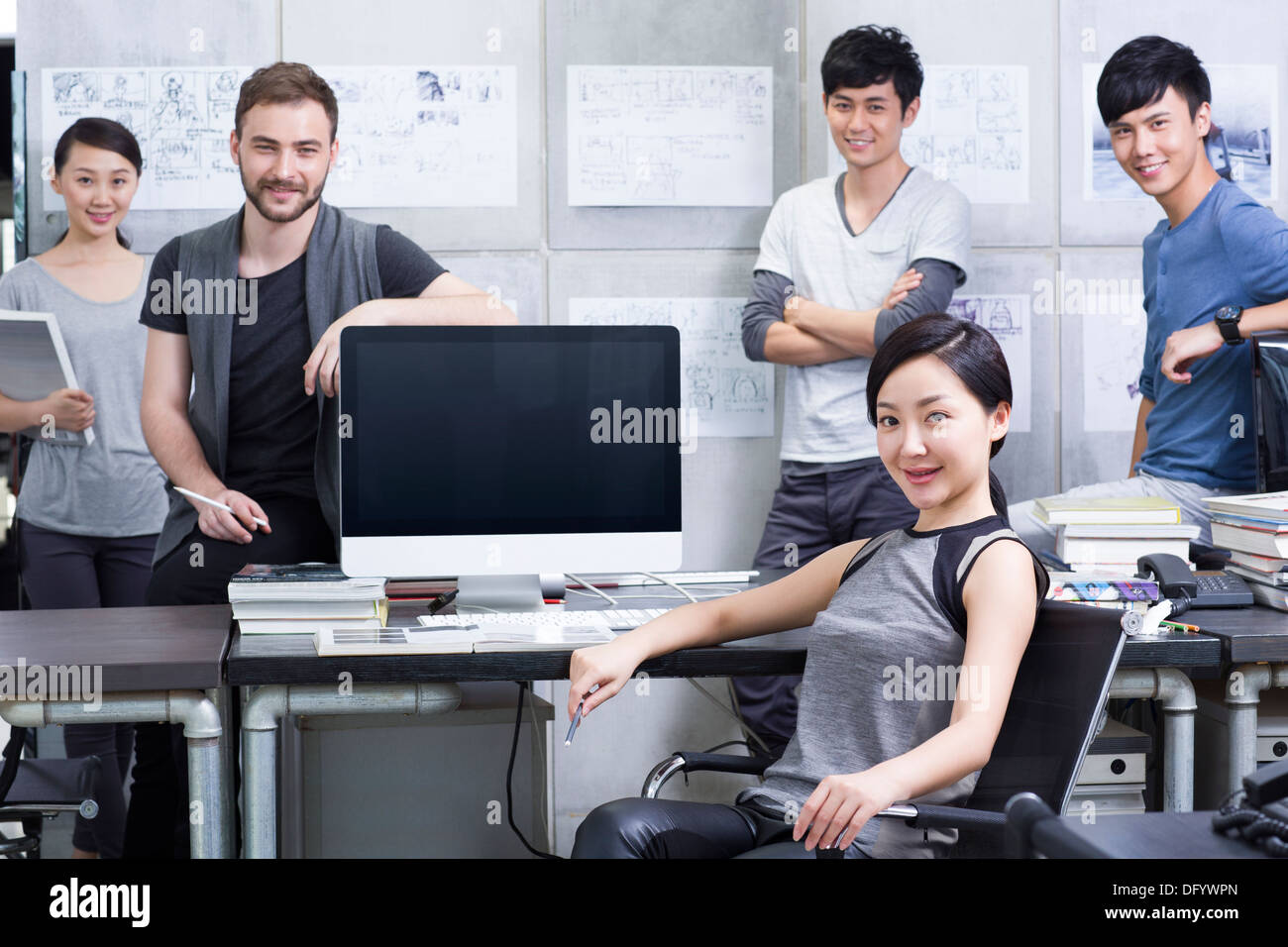 Portrait of office workers Stock Photo - Alamy