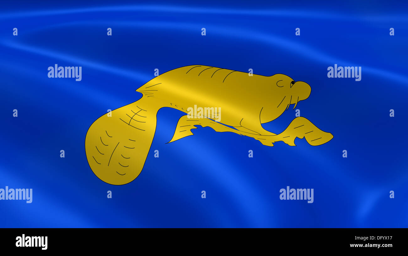 Oregonian flag in the wind. Part of a series Stock Photo - Alamy