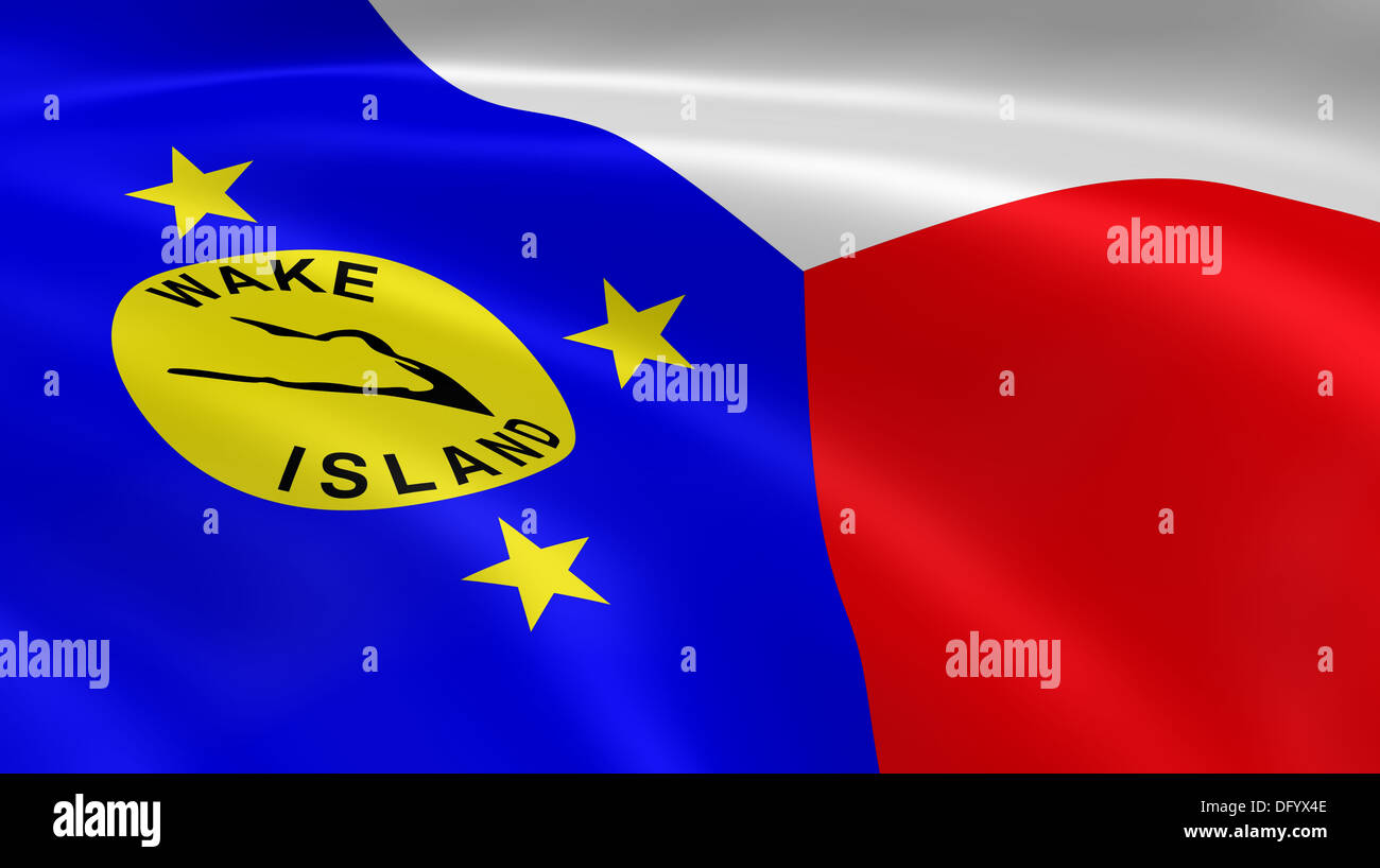Wake Island flag in the wind. Part of a series Stock Photo - Alamy