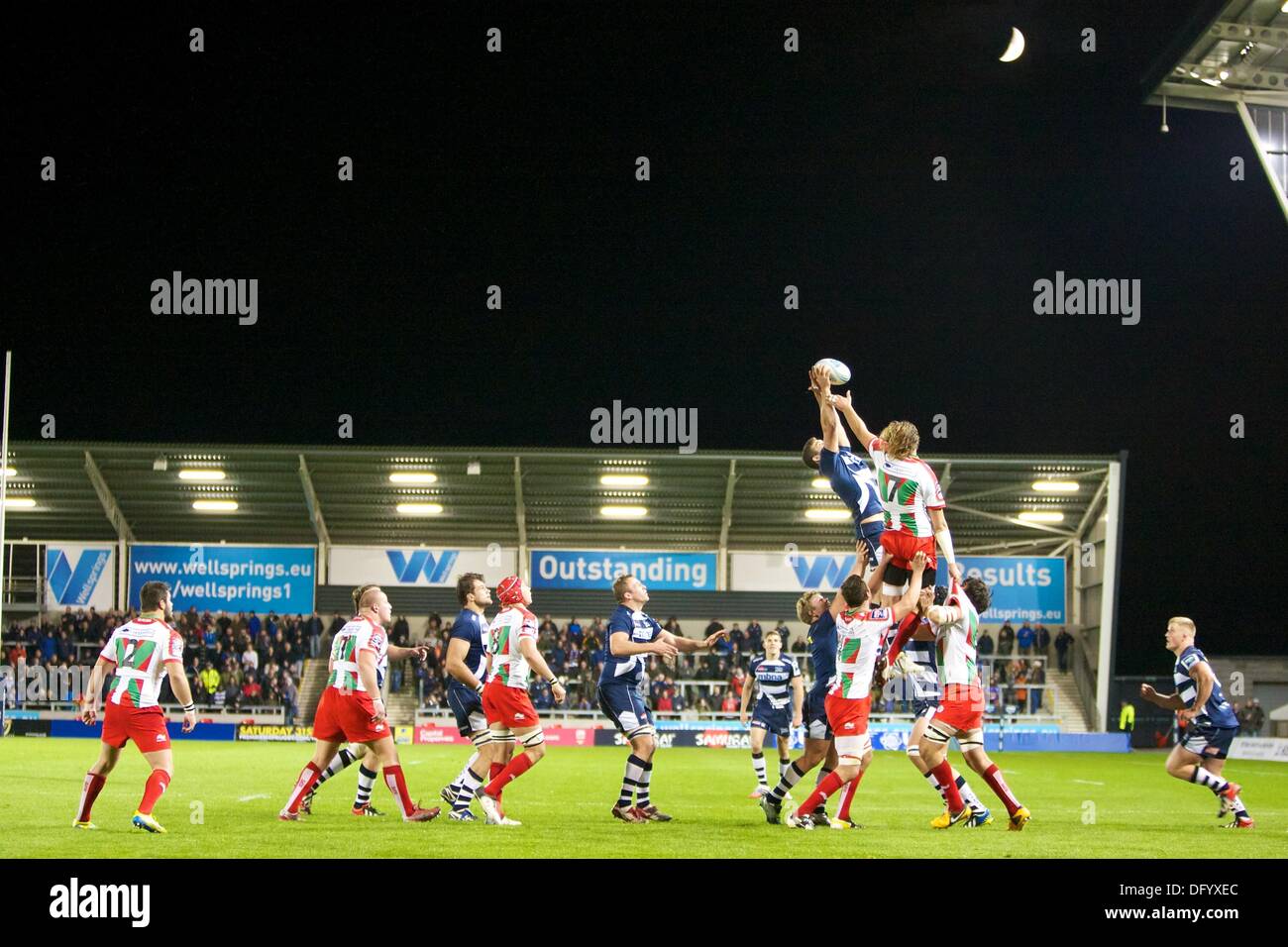 Salford, UK. 10th Oct, 2013. Biarritz Olympique lock Joshua Furno ...