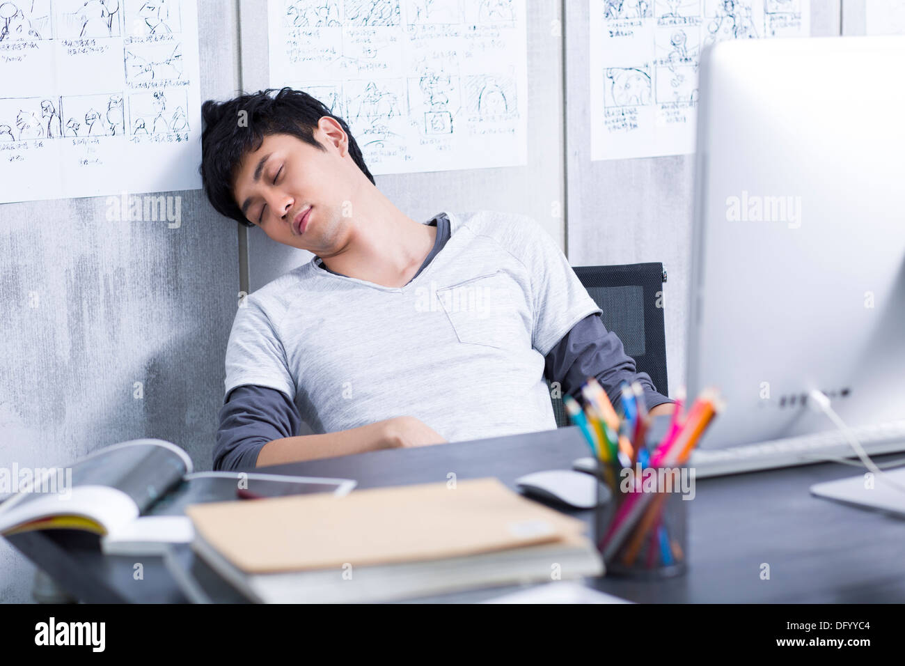 Nap at the office hi-res stock photography and images - Alamy