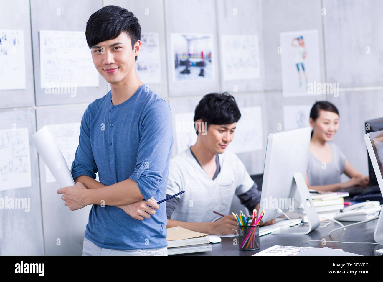 Office workers at work Stock Photo - Alamy