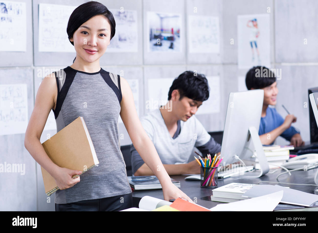 Office workers at work Stock Photo - Alamy