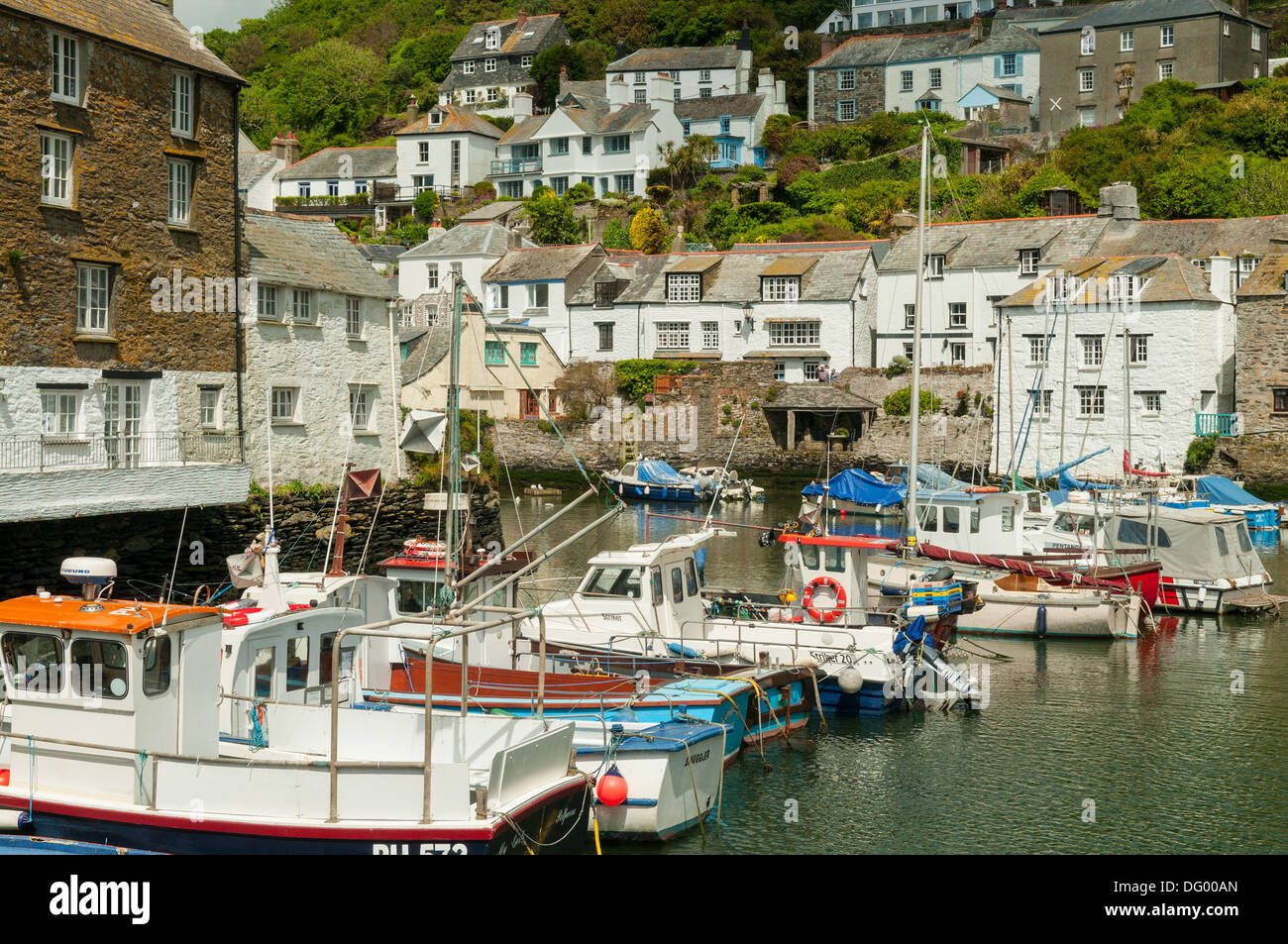 Harbour at Polperro, Cornwall, England Stock Photo - Alamy