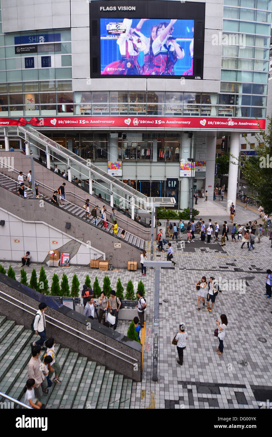 Square at Shinjuku station building where over 3 million people pass ...