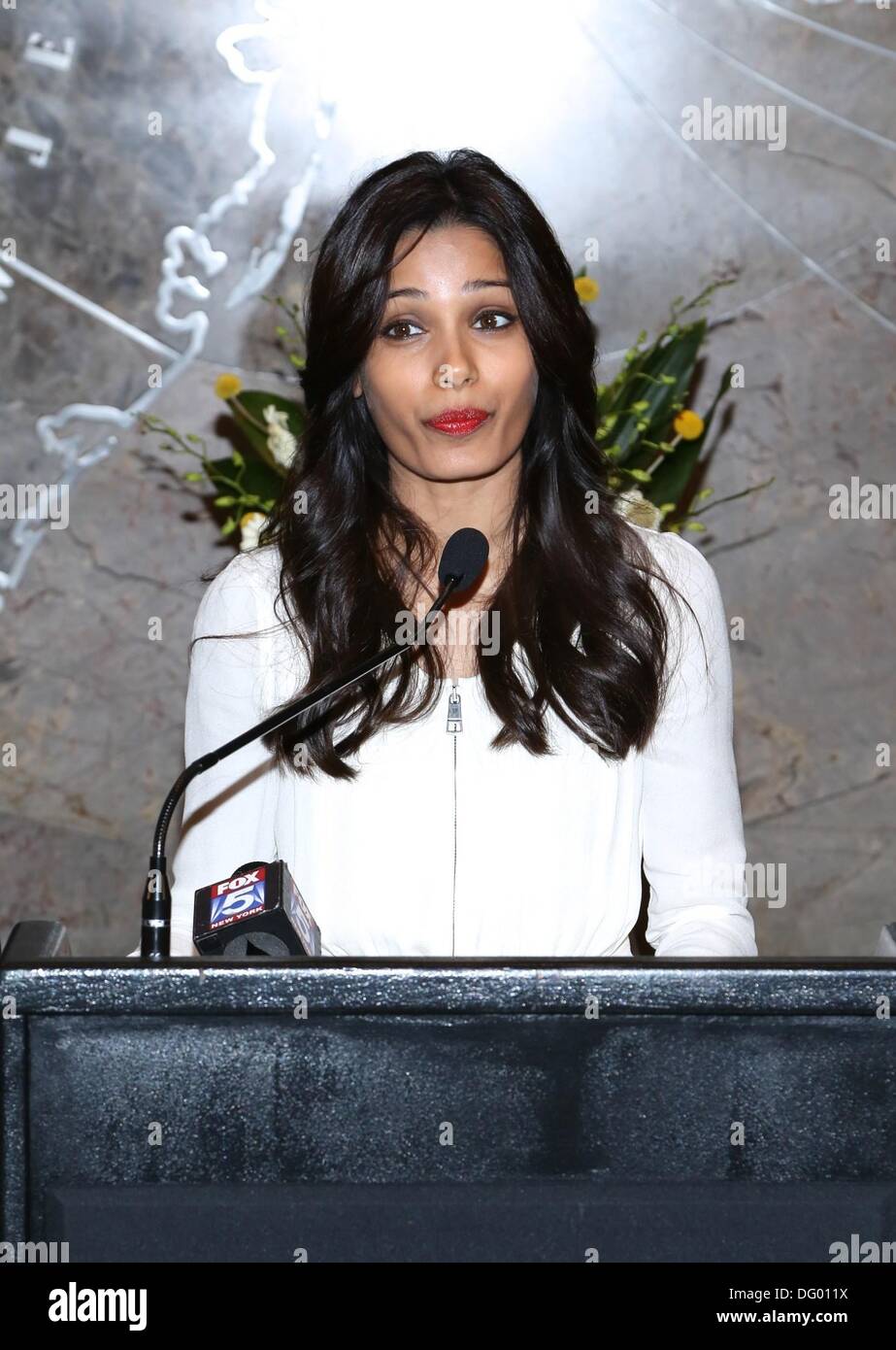 New York, NY, USA. 10th Oct, 2013. Freida Pinto at a public appearance ...