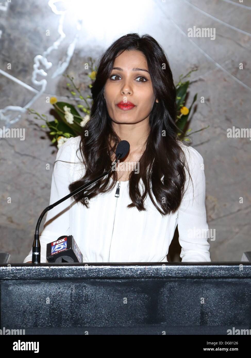 New York, NY, USA. 10th Oct, 2013. Freida Pinto at a public appearance ...