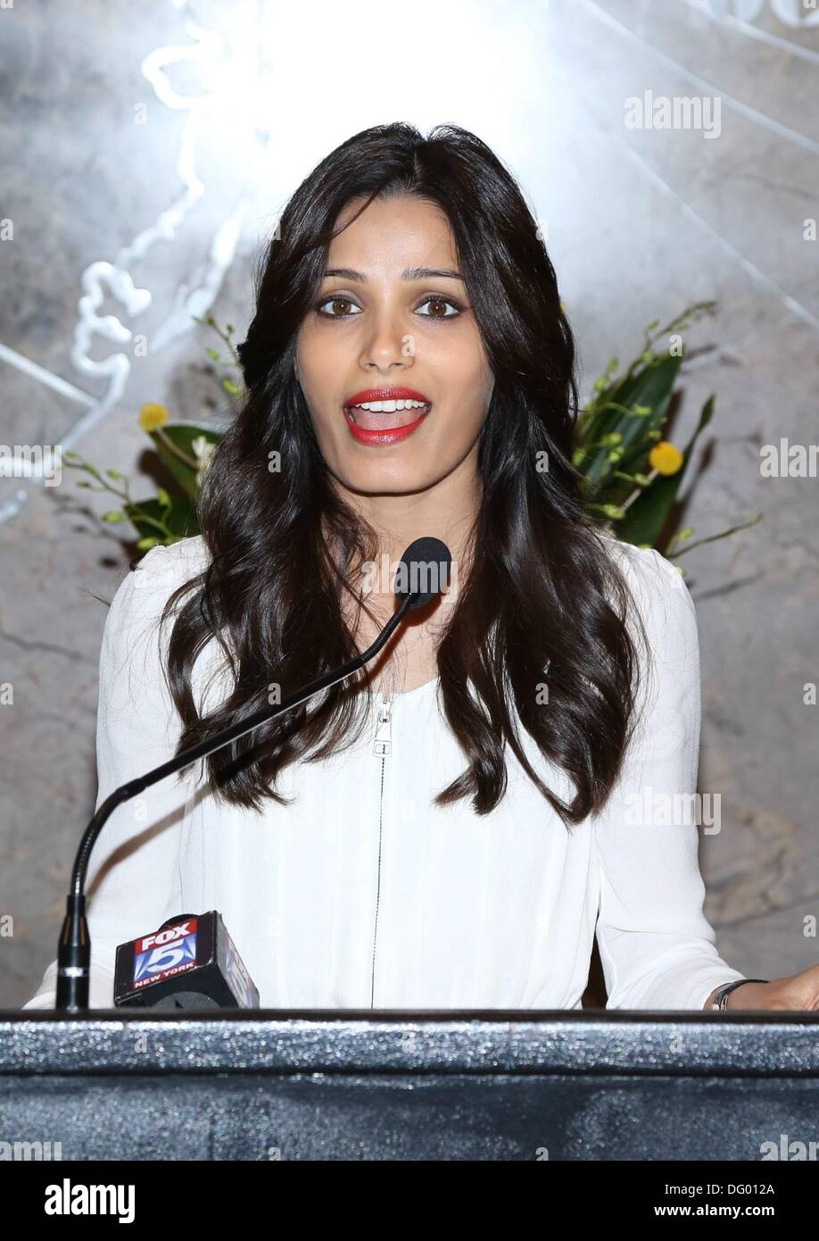 New York, NY, USA. 10th Oct, 2013. Freida Pinto at a public appearance ...