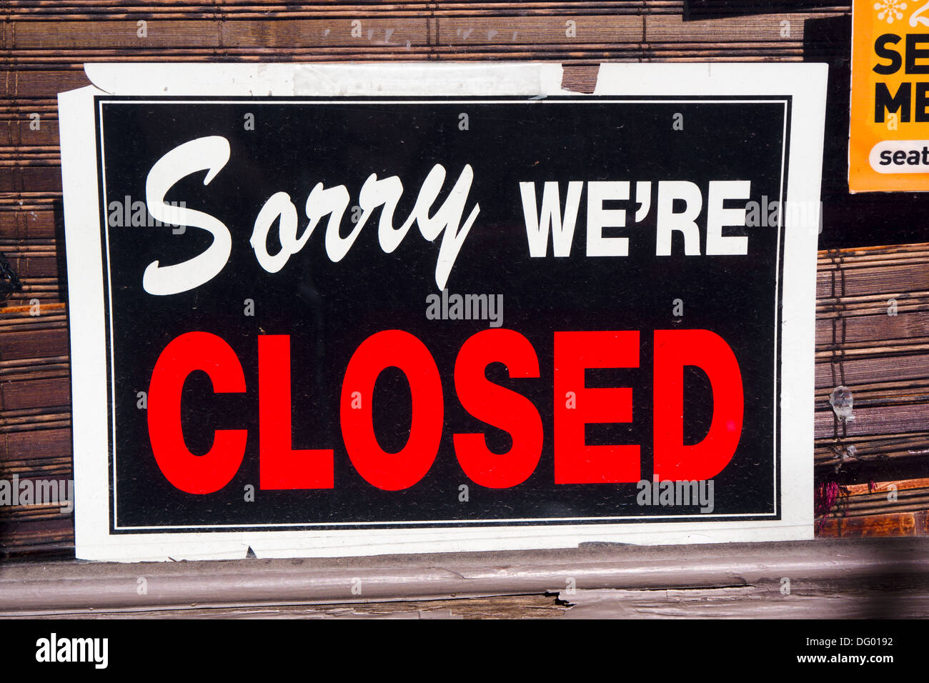 Sorry we're closed hi-res stock photography and images - Alamy