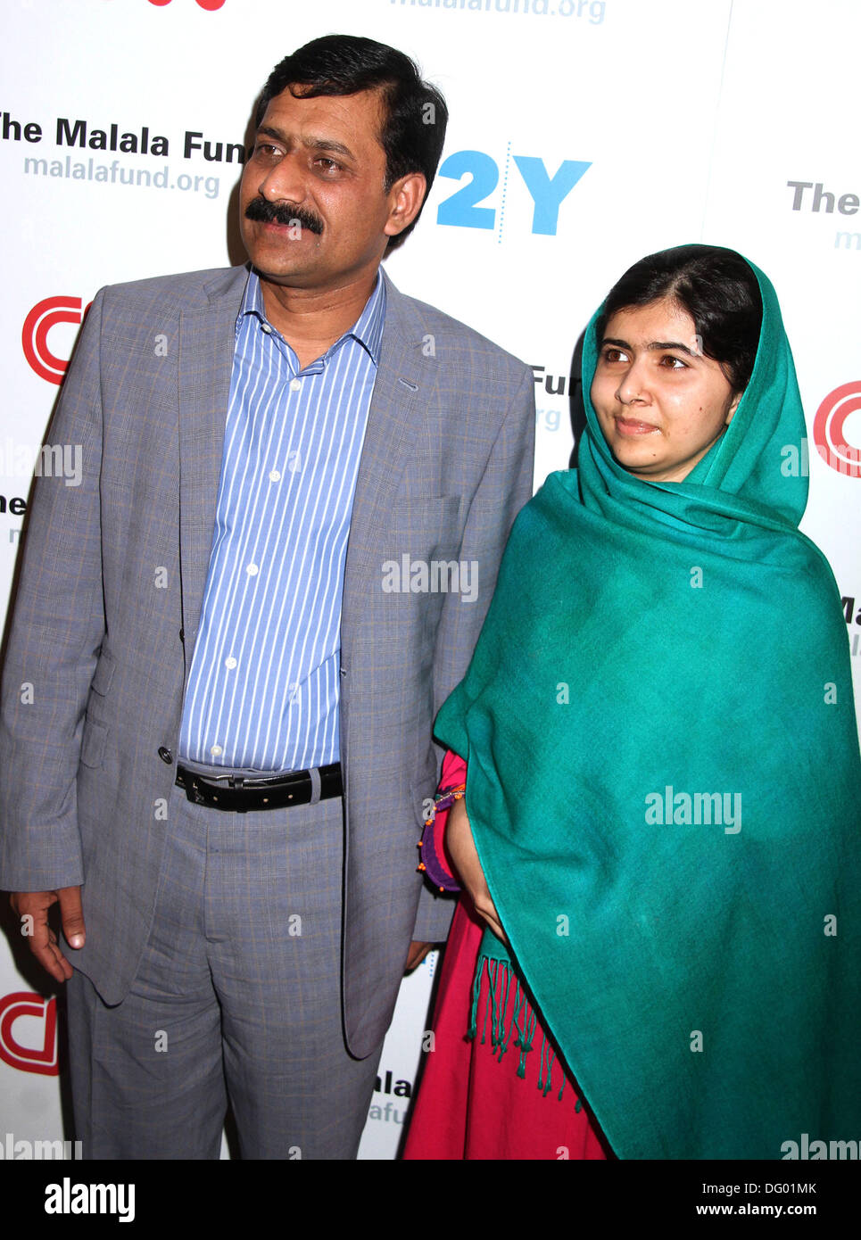 New York, USA. 10th Oct, 2013. ZIAUDDIN YOUSAFZAI and his daughter ...
