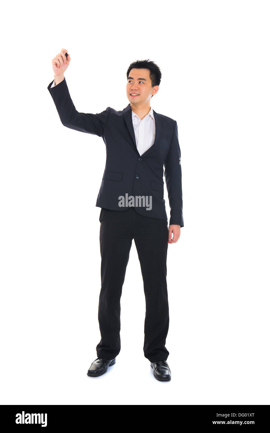 male writing something on glass board with marker Stock Photo - Alamy