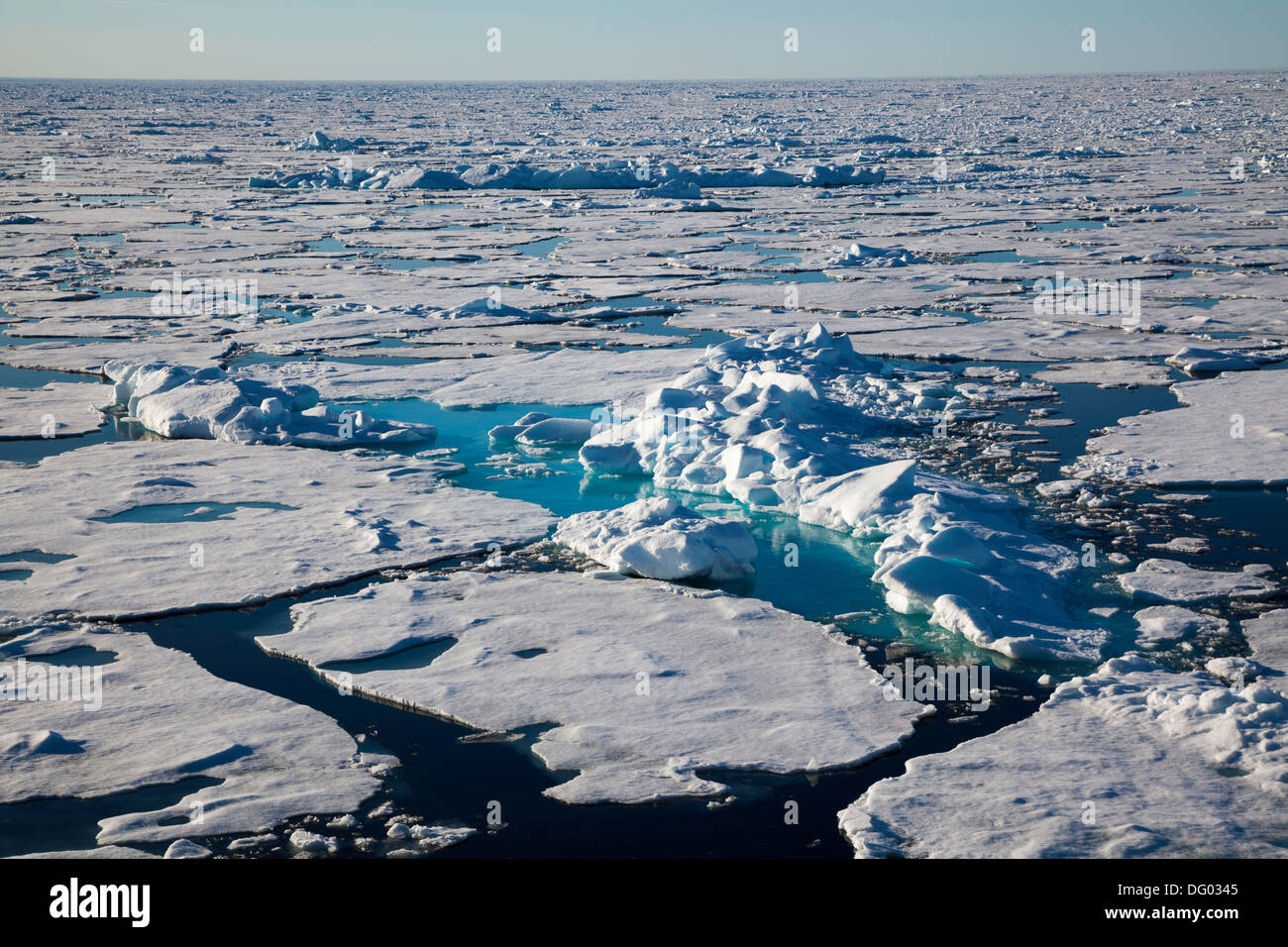 Light pack ice above the 80th parallel, Norwegian Arctic Stock Photo ...