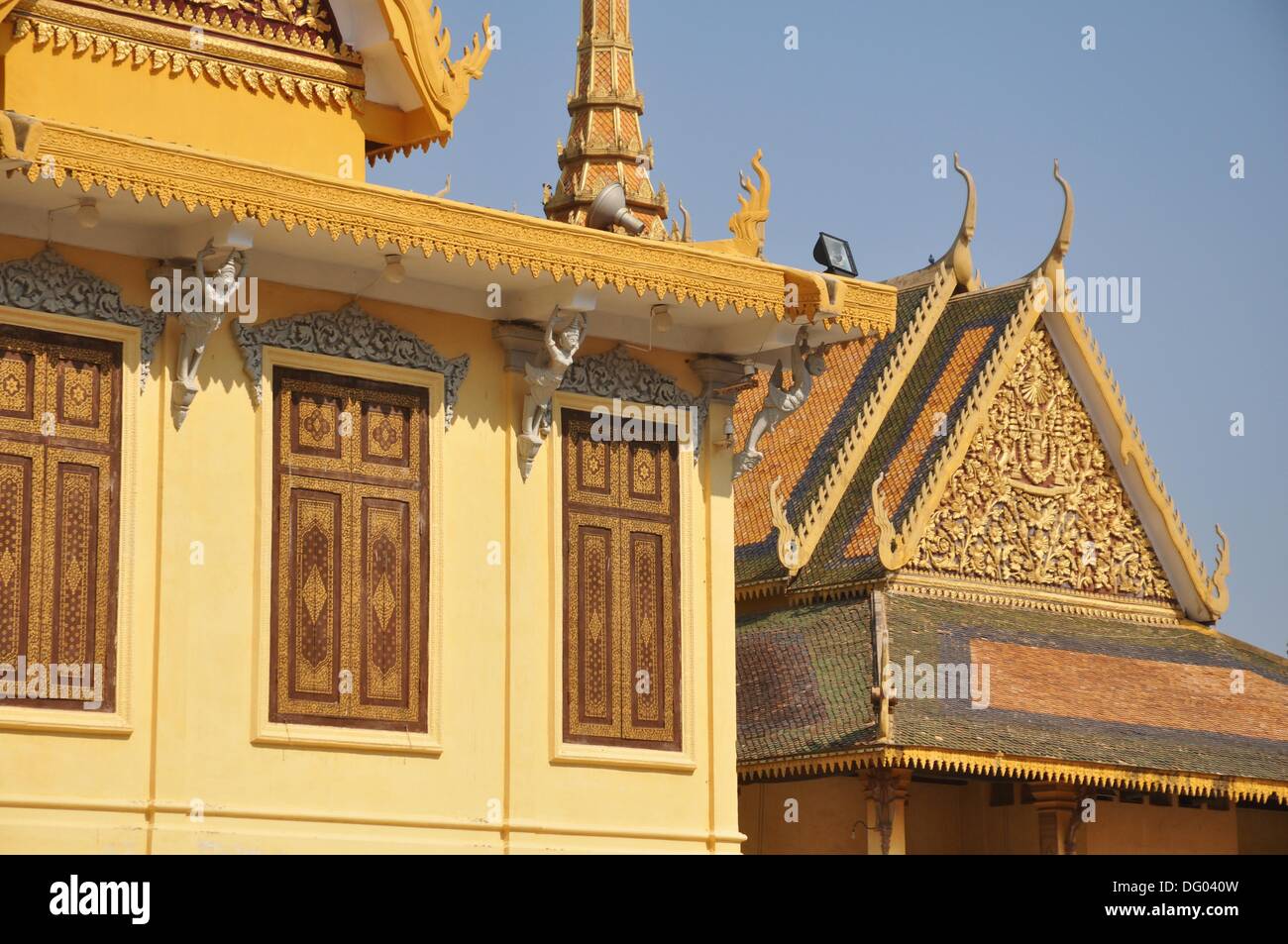 Phnom Penh (Cambodia): buildings in the Royal Palace compound Stock ...