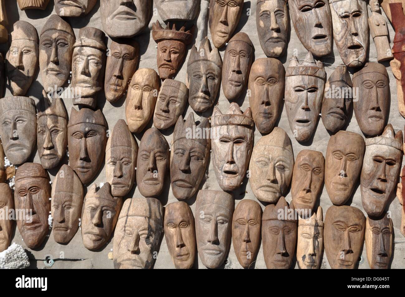 Handmade wooden face masks hi-res stock photography and images - Alamy