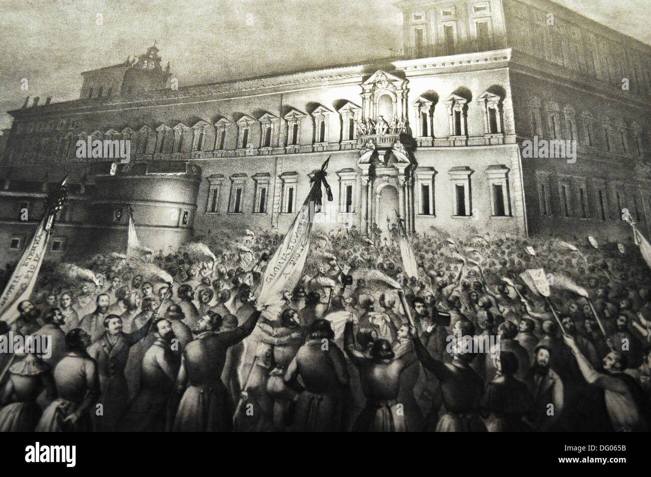 Bologna (Italy): old print depicting a scene of the Italian ...