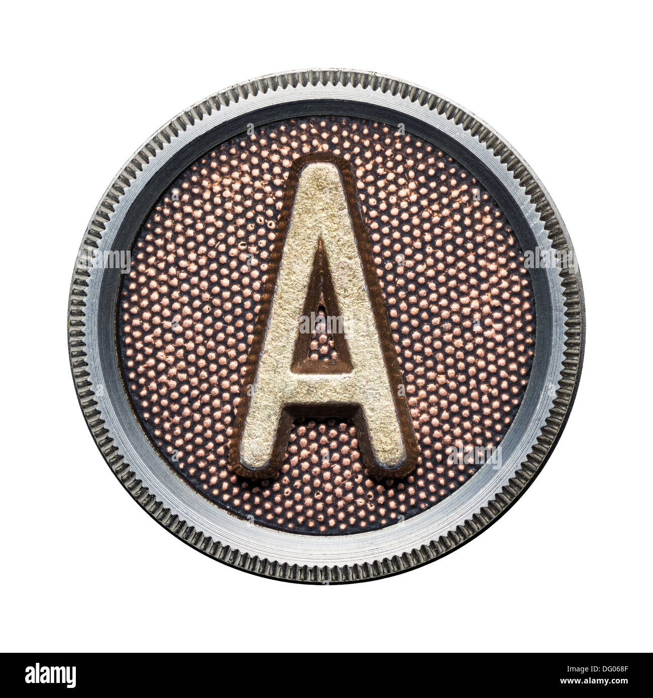 Metal button alphabet letter Stock Photo - Alamy