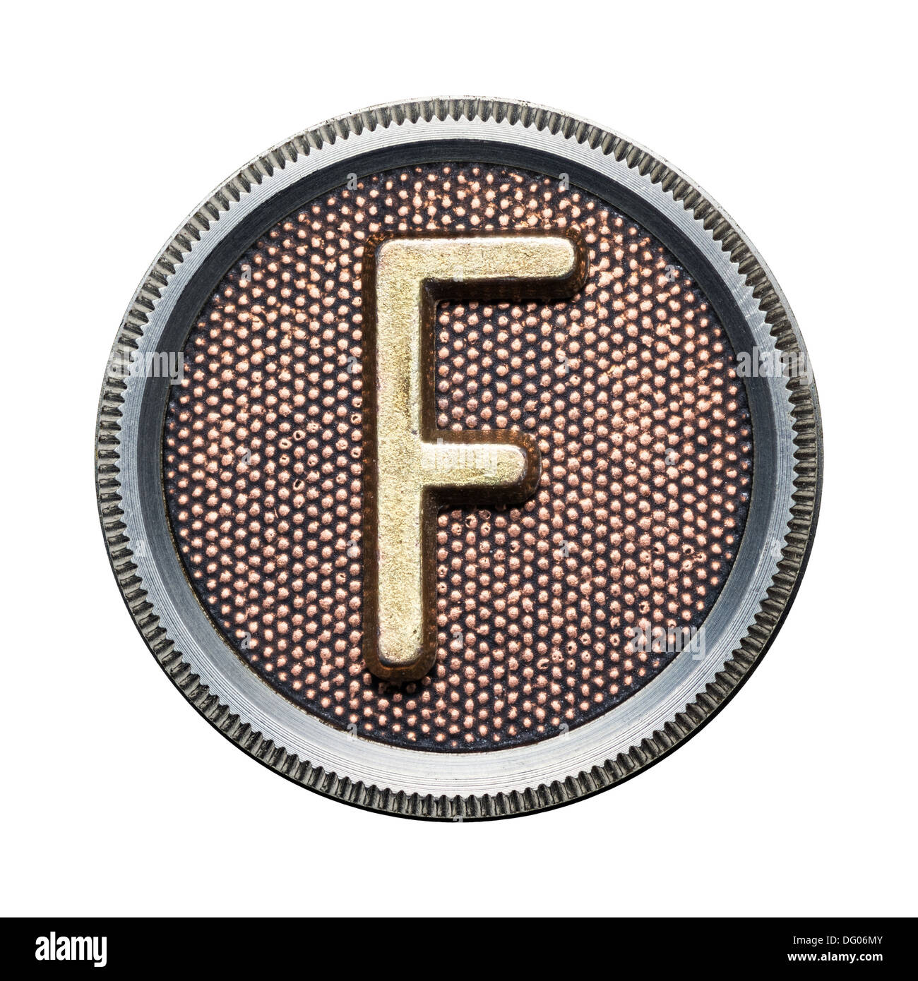 Metal button alphabet letter Stock Photo - Alamy