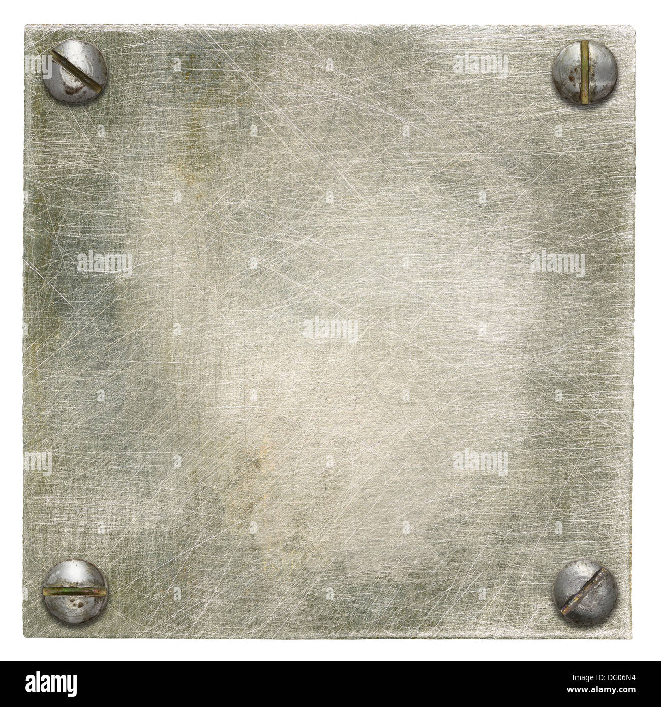 Metal plate texture with screws Stock Photo - Alamy